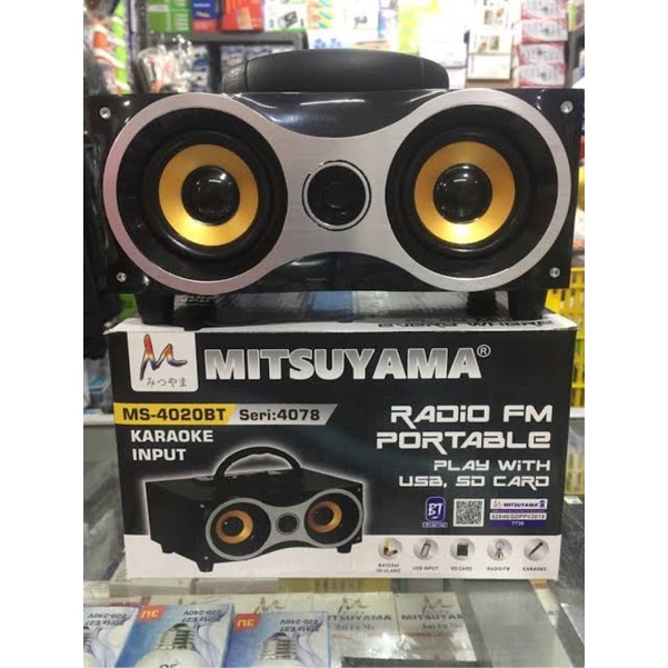 Jual Speaker Bluetooth Portable Radio USB Karaoke Mitsuyama MS-4020BT 4078 | Shopee Indonesia