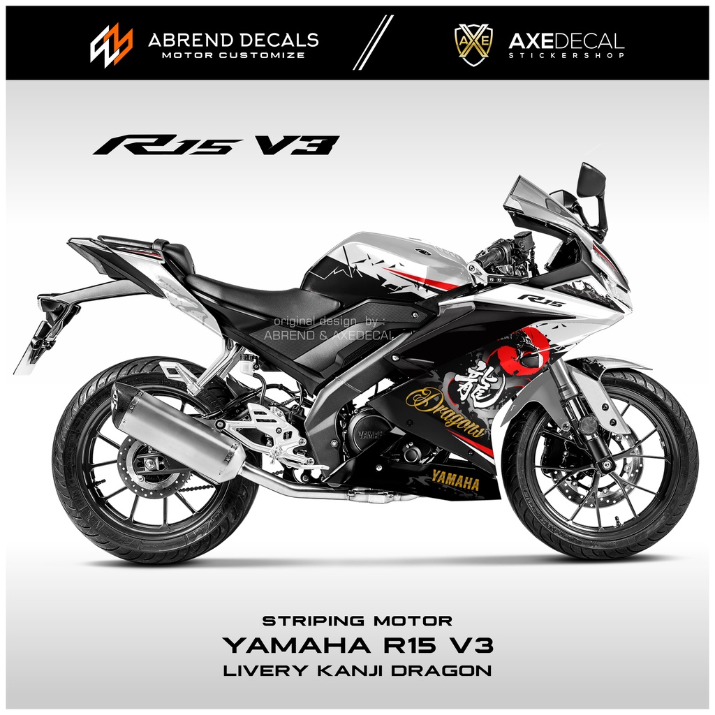 Jual STRIPING R15 V3 KANJI DRAGON / STIKER MOTOR YAMAHA R15 V3 DESAIN ...