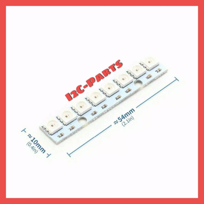 Jual WS2812 8 Channel 8CH RGB 5050 LED STRIP Arduino WS2812B 8 bit ...