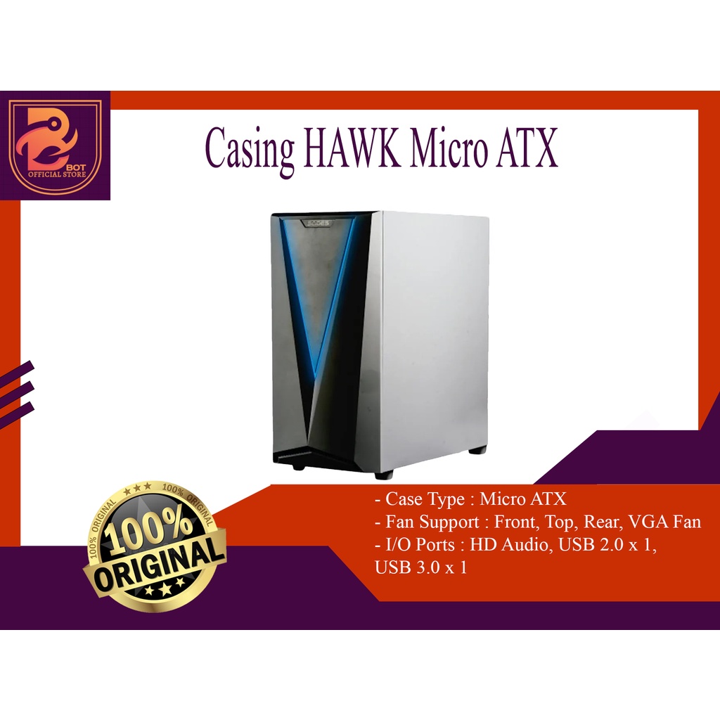 Jual PC Case Sades Hawk Black / White micro ATX | Casing CPU Komputer ...