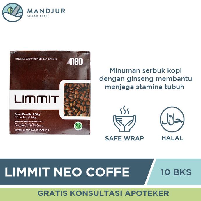 Jual Limmit Neo Coffee Premium Box 10 Sachet - Kopi Limmit Herbal ...