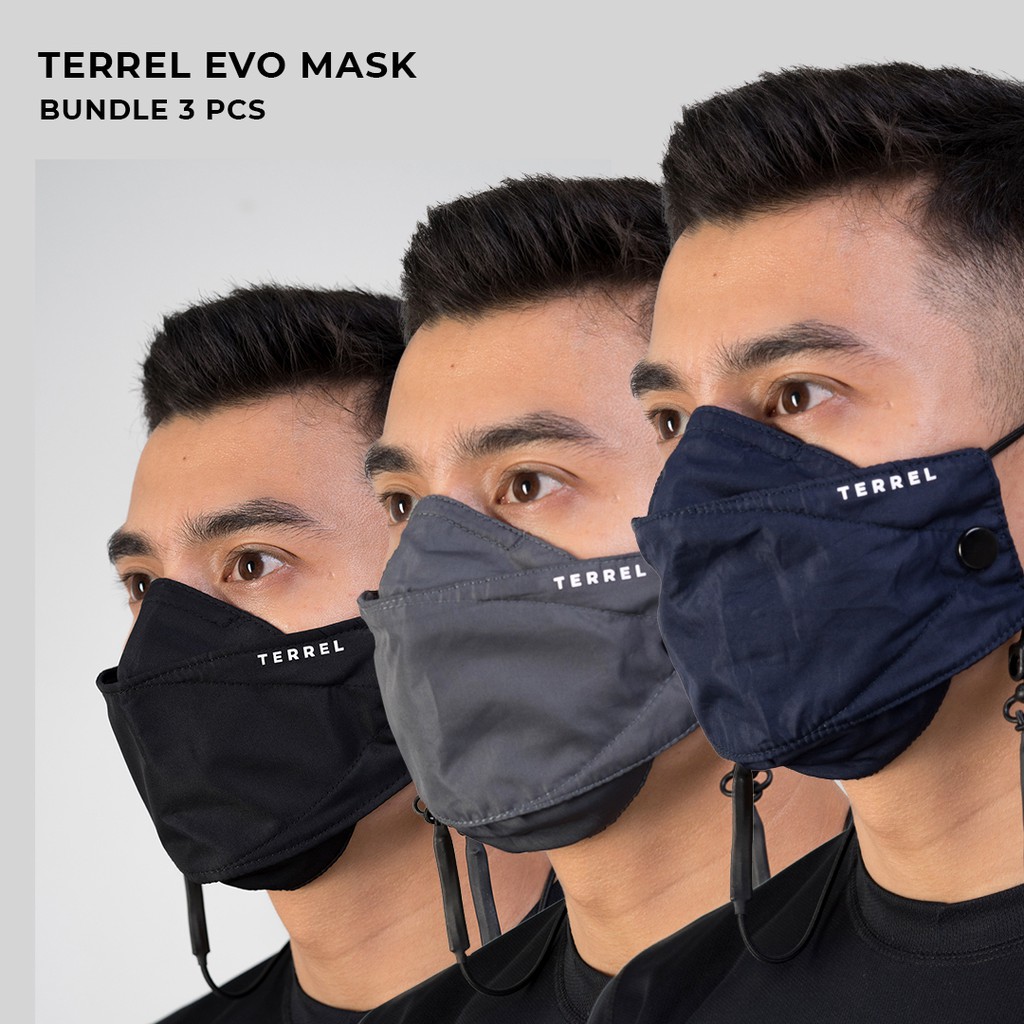 Jual Terrel sportswear evo mask bundle 3 pcs masker kain non medis ...