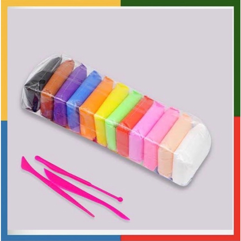 Jual [COD] POLYMER CLAY 12 WARNA/ SOFT CLAY 12 WARNA (12 PCS) | Shopee ...