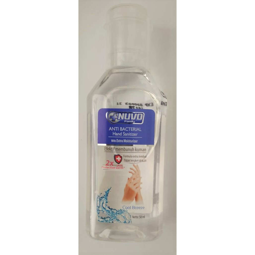 Jual Hand Sanitizer Anti bacterial Merek Nuvo Dengan Ukuran 50 ml atau ...