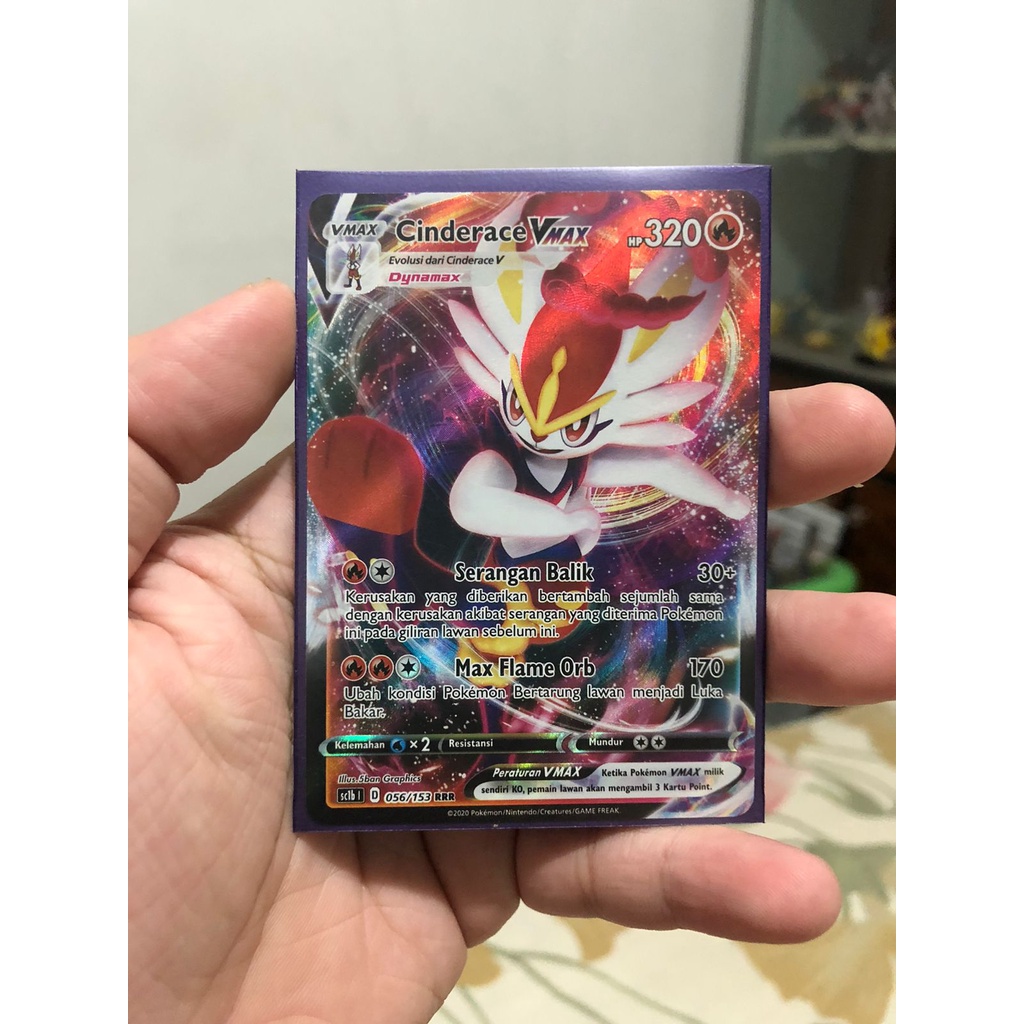 Jual Kartu Pokemon TCG Cinderace VMax RRR sc1b Pedang & Perisai V Raboot Scorbunny Api Charizard ...