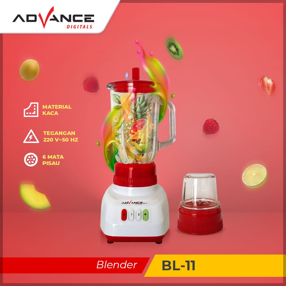 Jual Advance BL-11 Blender Kaca 2 IN 1 Jus Penggiling Juicer Blender ...