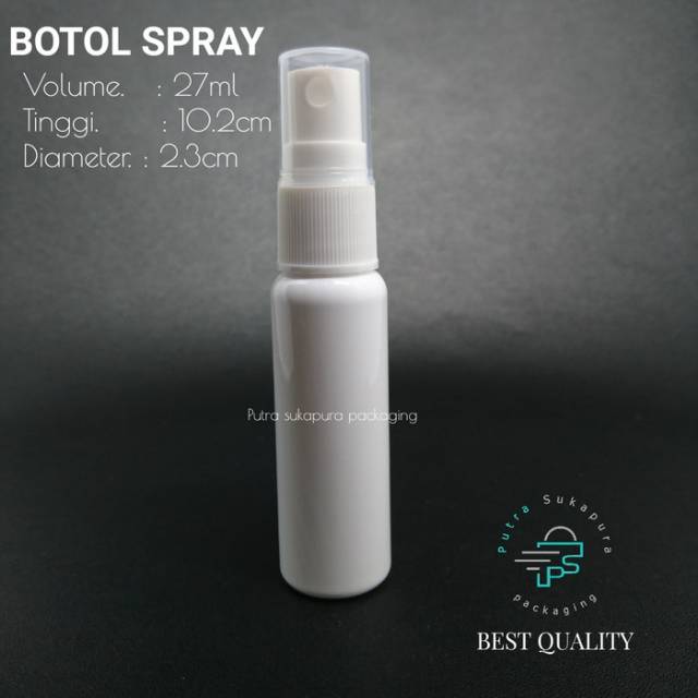 Jual Botol spray 30ml putih / botol plastik tutup spray putih neck 18 ...