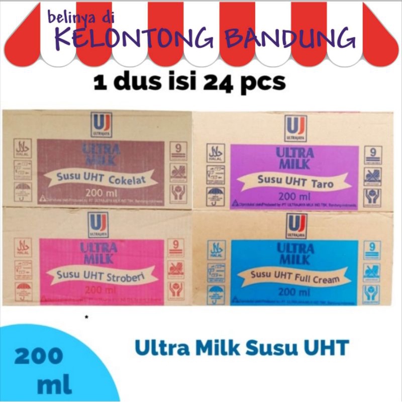 Jual Susu Ultra 200 ml per dus / box / karton | Shopee Indonesia