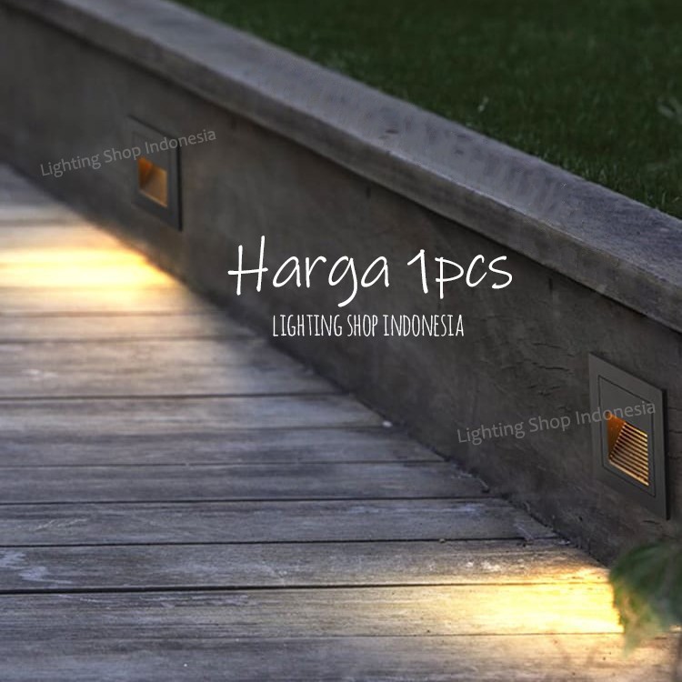 Jual H204 lampu tangga led waterproof segi kotak stairs lamp step light ...