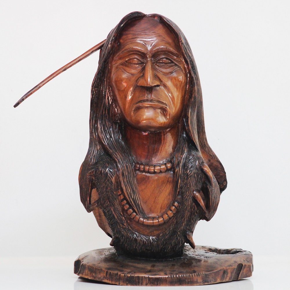 Jual Patung Indian Kayu Vintage Parta Porte | Shopee Indonesia