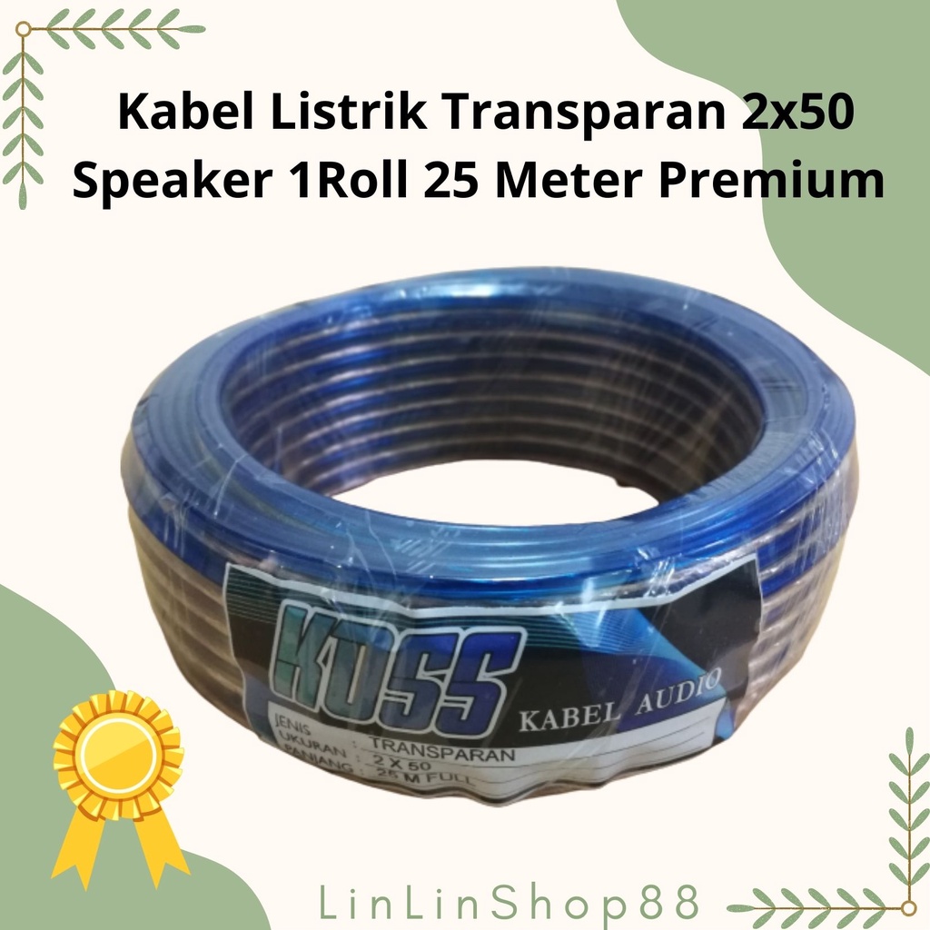 Jual Kabel Listrik Transparan 2x50 Audio Speaker 1Roll 25 Meter dan 20 ...