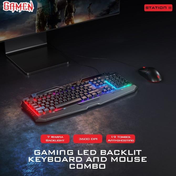 Jual Gamen Station II Keyboard Mouse Combo Gaming Anti Ghosting RGB ...