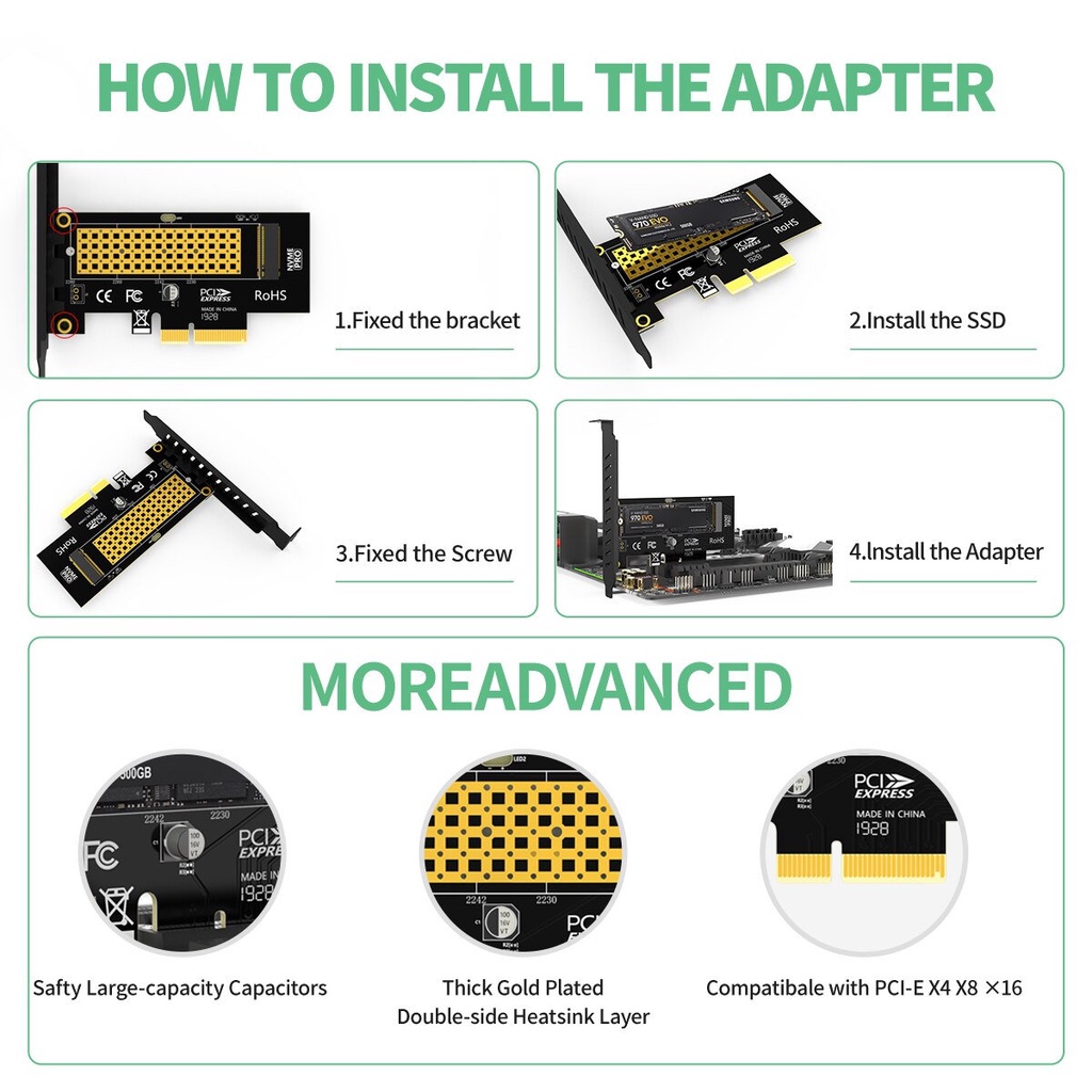 Jual Adapter M.2 NVMe SSD PCI Express 4.0 X4 Upto 64 Gbps | Shopee Indonesia