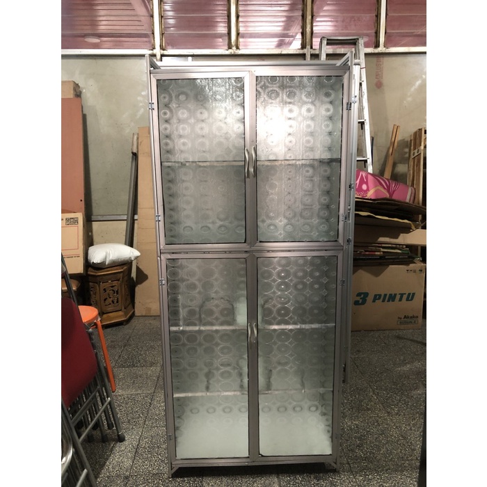 Jual Rak piring / lemari dapur full kaca dan keramik 2 pintu | Shopee ...