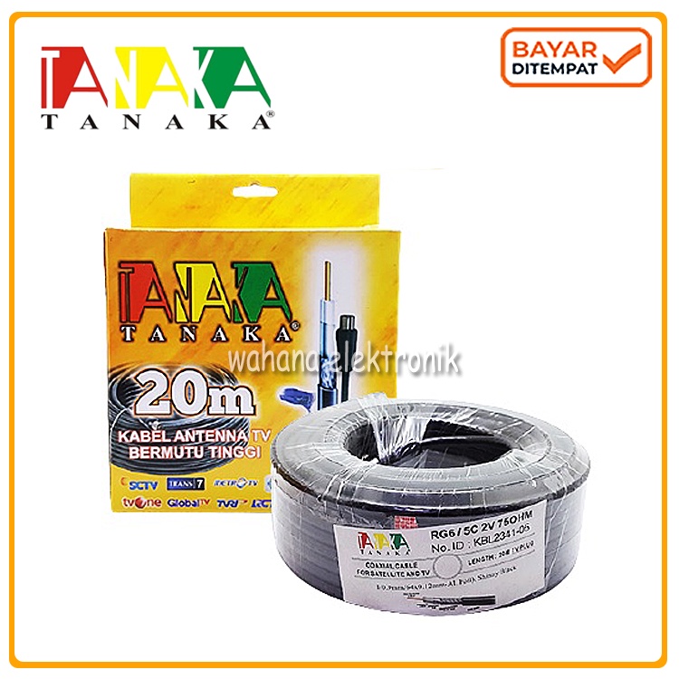 Jual Kabel Antena Tanaka Rg6 Premium Panjang 20 M Full | Shopee Indonesia