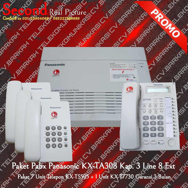 Jual Paket Pabx Panasonic KX-TA308 + 1 Bh KX-T7730 + 7 Bh KX-TS505 @Second Bagus | Shopee Indonesia