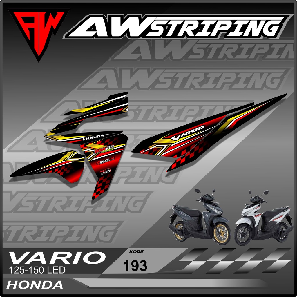 Jual Sticker Striping Vario125-150 Led 2015-2017 Variasi Desain Racing - Stiker Striping Vario ...
