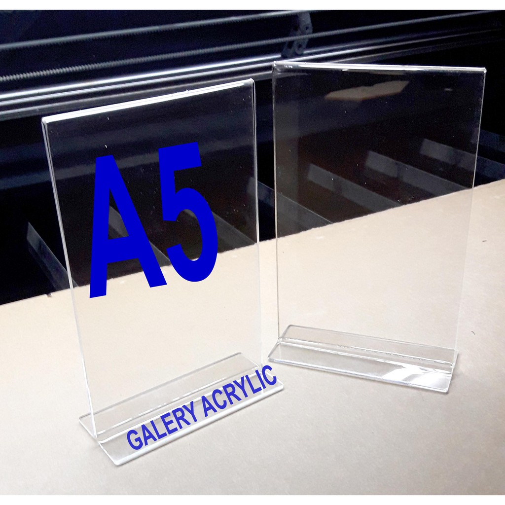 Jual ACRYLIC LIST A5 SIGN HOLDER ACRYLIC STANDING POP AKRILIK | Shopee ...