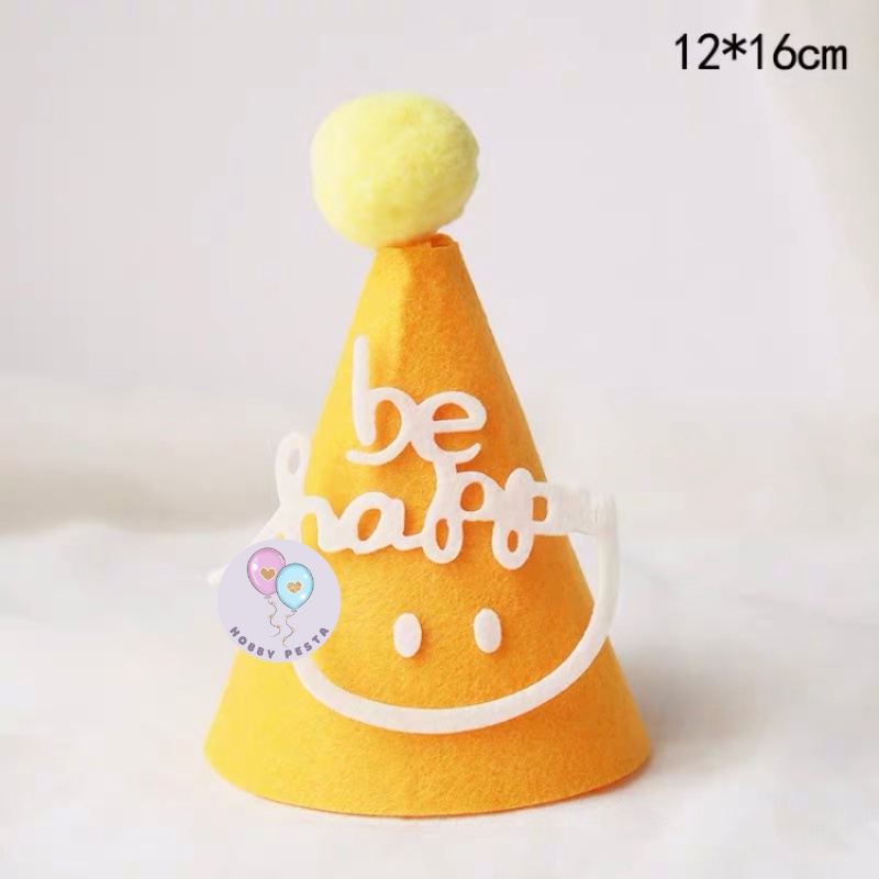 Jual TOPI ULANG TAHUN KERUCUT HBD BAHAN KAIN FLANEL / TOPI ULTAH / TOPI ...