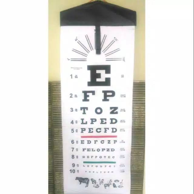 Jual Alat Periksa Mata Snellen Chart Tes mata Rabun (Standard Optik ...