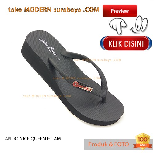 Jual ANDO NICE QUEEN HITAM sandal wanita sendal jepit flip flop ...
