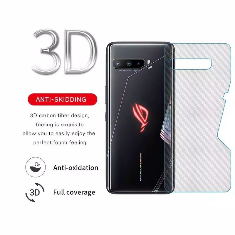 Jual Asus ROG 2 / 3 / 5 / 5s Anti Gores Skin Karbon Belakang Screen Guard Protector Carbon Back ...