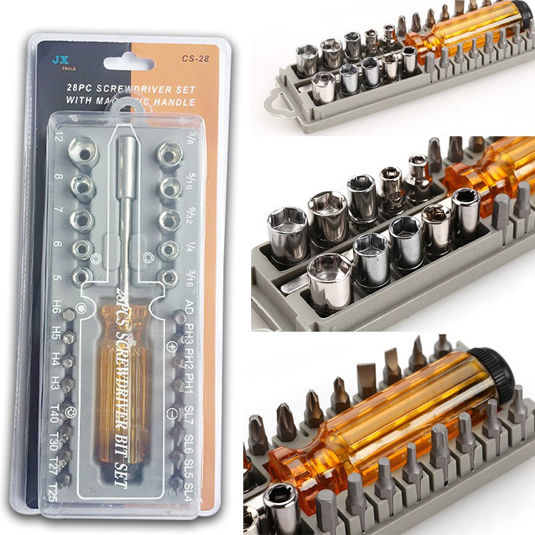Jual Obeng Panjang / Screwdriver Bit Sok Socket Set 28pcs | Shopee ...