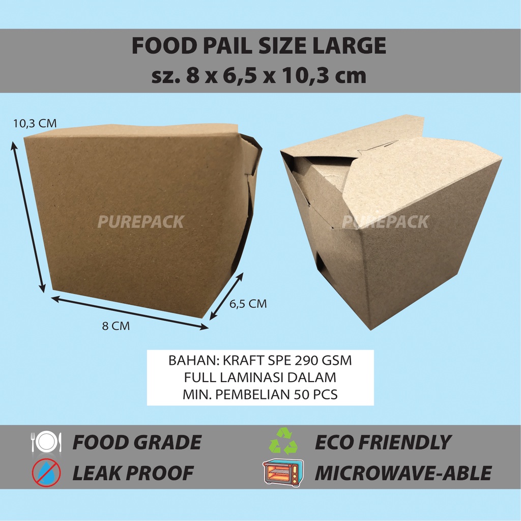 Jual FOOD PAIL | RICE BOX | PAPER LUNCH BOX | KOTAK MAKAN - FOOD GRADE ...