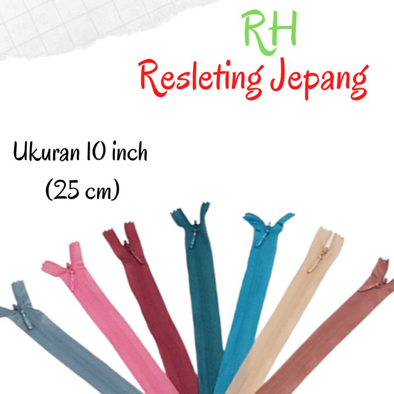 Jual Resleting Jepang 10 inch RH Dijual LUSIN Resleting Panjang 25cm ...