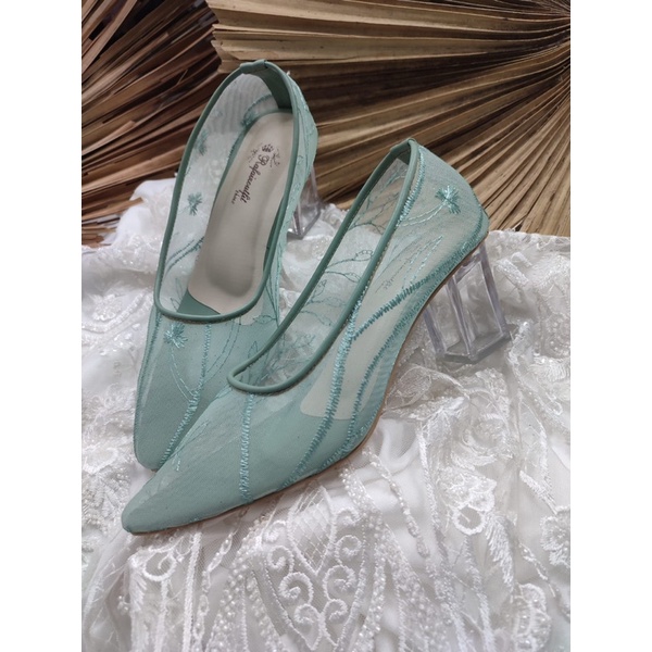 Jual sepatu Rafaizoutfit sage green kalia sepatu wanita sepatu wedding ...
