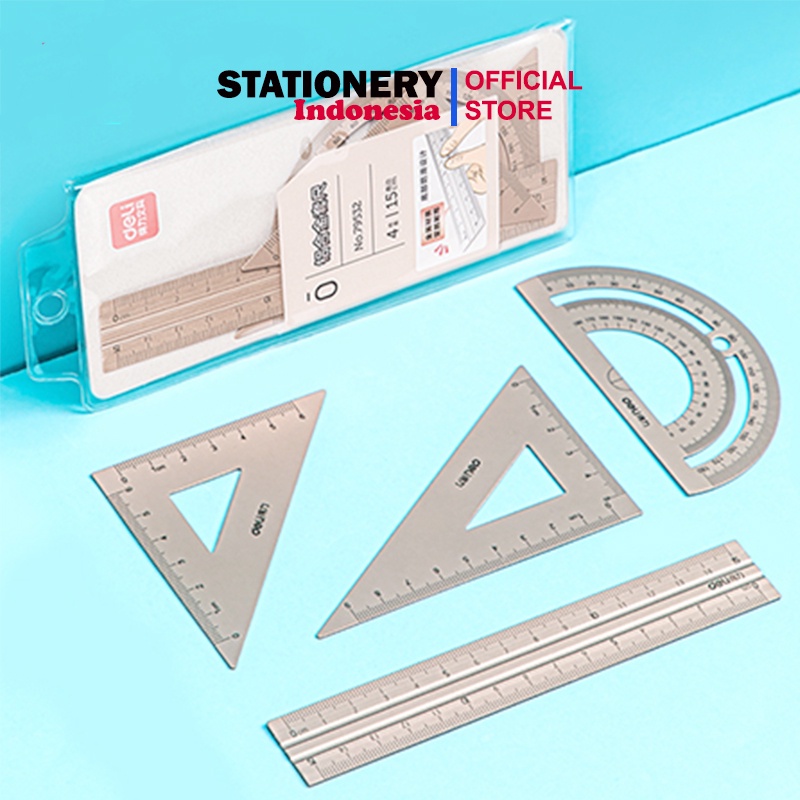 Jual PENGARIS RULER ALUMUNIUM GEOMETRY DRAWING - DELI 79532 | Shopee ...