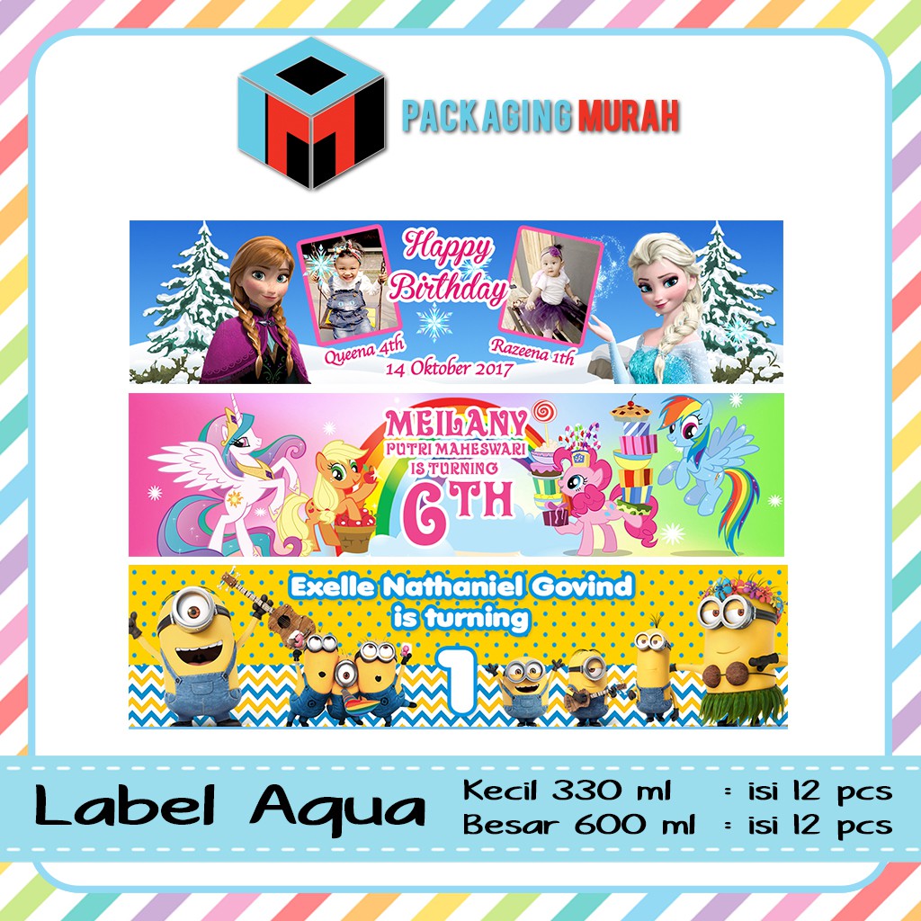 Jual Label Aqua Besar 600ml & Kecil 330ml (min order 12 pcs) | Shopee ...