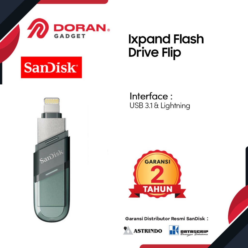 Jual Sandisk Ixpand Flip 128GB OTG Flashdisk USB 3.1 for iPhone ...