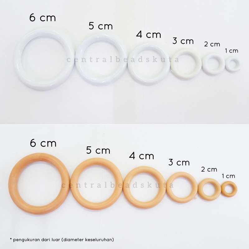 Jual (lusin) RING PLASTIK / RING / RING BULAT / RING MACRAME / RING ...