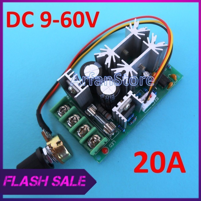 Jual A PWM Speed Control Motor Dimmer LED Regulator Controller DC 9 60V ...
