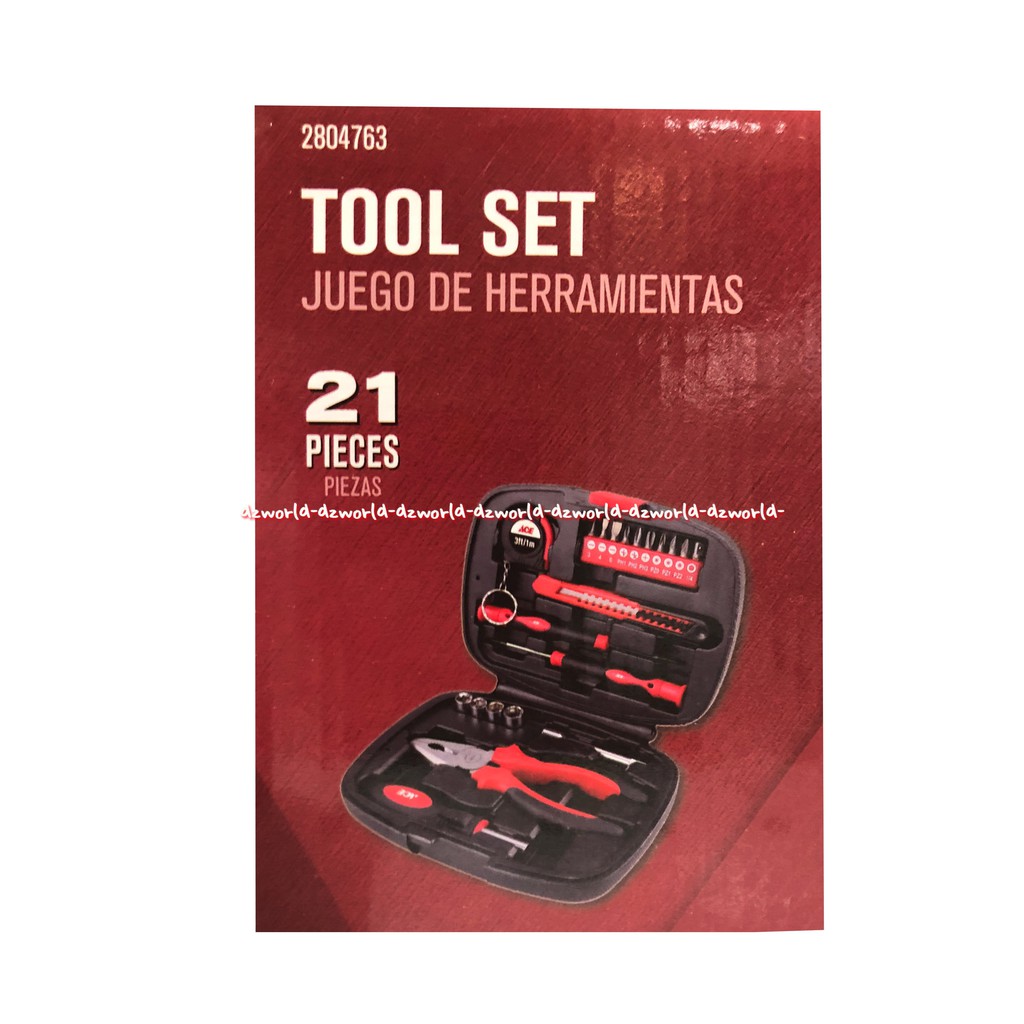 Jual Tool Set Juego De Herramientas Peralatan Tang Obeng Set 21 Pcs ...