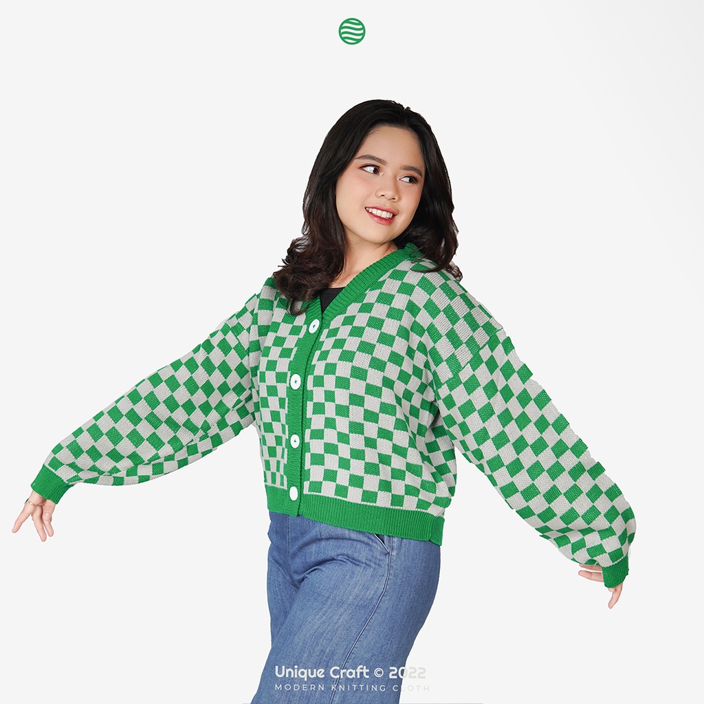 Jual Cardigan Rajut Wanita - Cardigan Kotak - Queen Checkered Cardigan By Uniquecraft_bdg ...