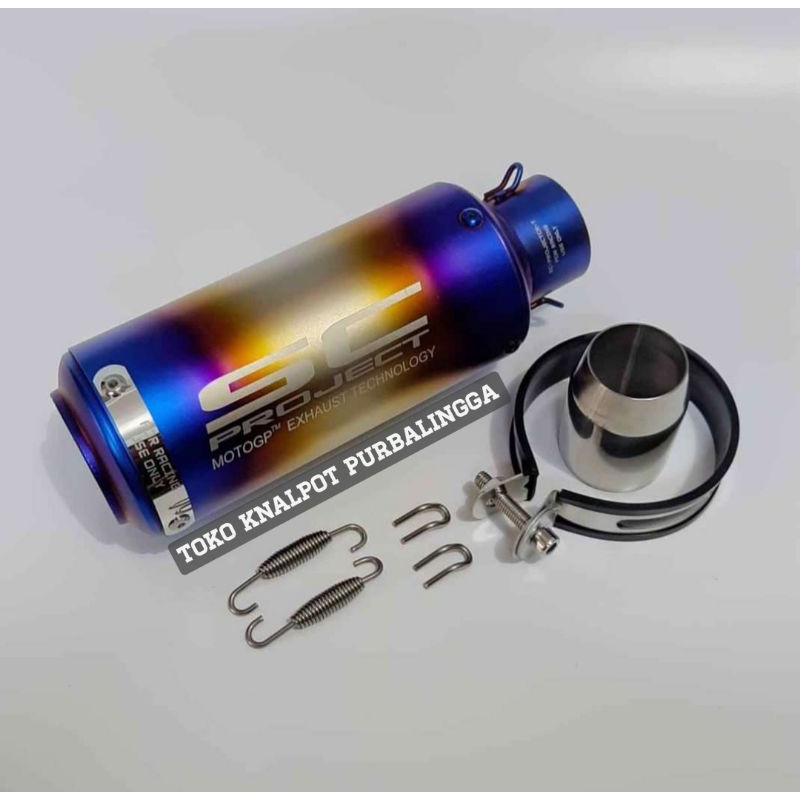 Jual KNALPOT IMPORT SC PROJECT CR-T HALF BLUE NINJA 250 FI AEROX MT15 ...