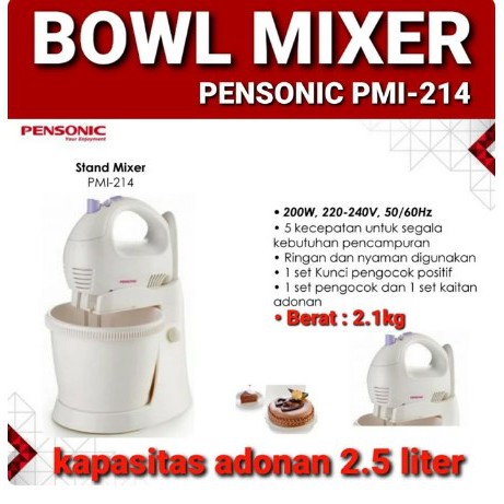 Jual Bowl Mixer Pensonic PMI-214 Pengaduk adonan Stand Mixer Tanpa box ...