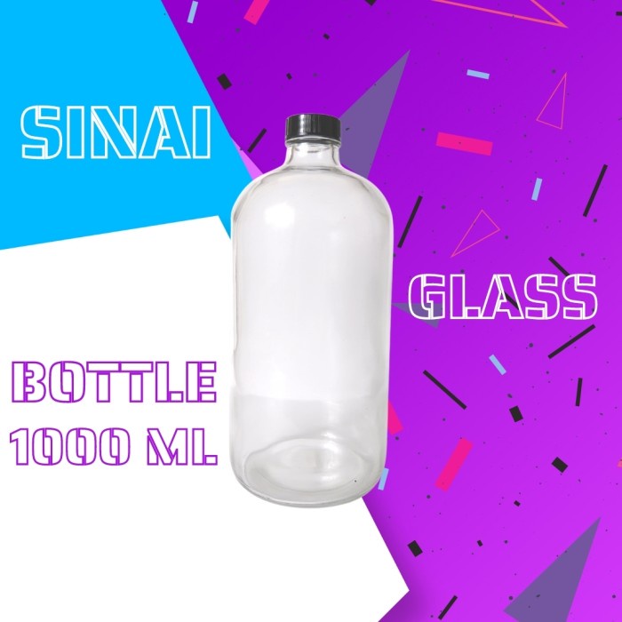 Jual SINAI Botol Kaca 1000 mL | Glass Bottle | Botol Kopi Susu Cantik ...