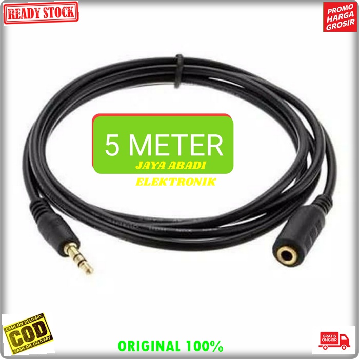 Jual G476 ORIGINAL KABEL AUDIO SAMBUNGAN EXTENSION 3.5MM 5 METER CABLE SOUND SYSTEM SUARA MALE ...