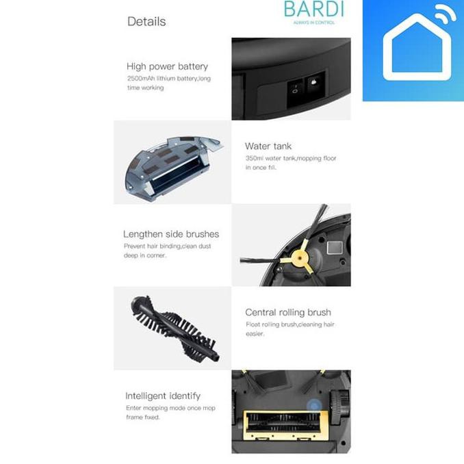 Jual BARDI Smart Robot Vacuum Mopping Cleaner (sapu pel lantai otomatis ...