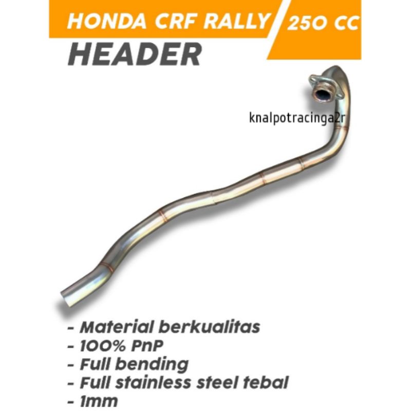 Jual pipa header knalpot crf 250 rally stainless bending | Shopee Indonesia