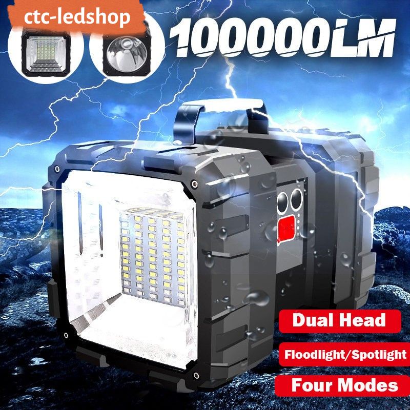 Jual Senter Sorot Super Terang Double Head 100000LM L2 + 45LED SMD ...