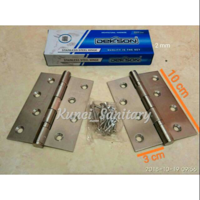 Jual Engsel Pintu 4 Inch Tebal 2 mm Dekkson / Engsel Kupu-Kupu Dekkson ...