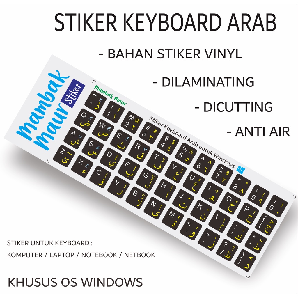 Jual STIKER KEYBOARD ARAB WARNA BAHAN VINYL SUDAH DICUTTING DAN ...