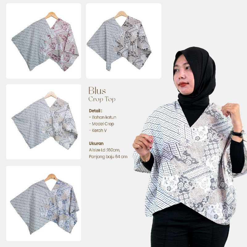Jual Blus Crop Top Lowo Batik | Shopee Indonesia