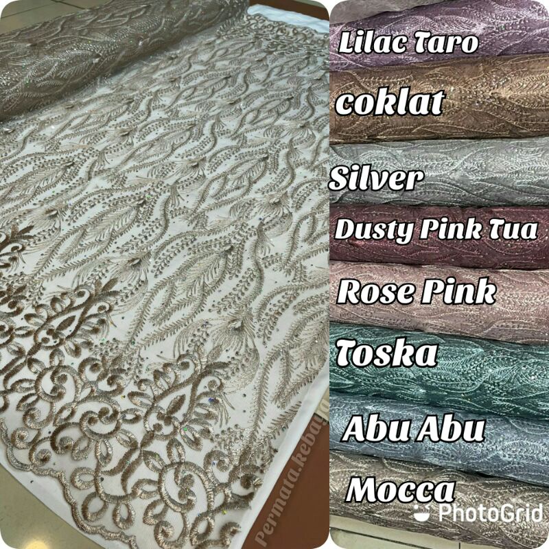 Jual Bakal Kain Brokat Brukat tile payet Blik blik,Bakal brokat tile ...