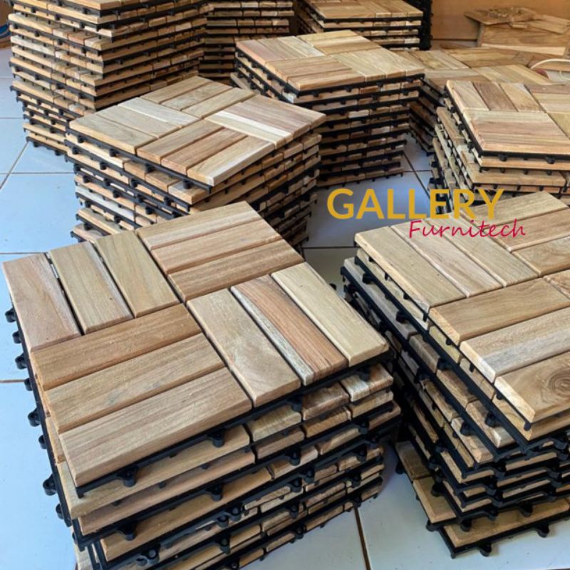Jual Lantai Parkit Kayu Jati // 30x30 Decking Kayu Ubin Kayu Jati ...