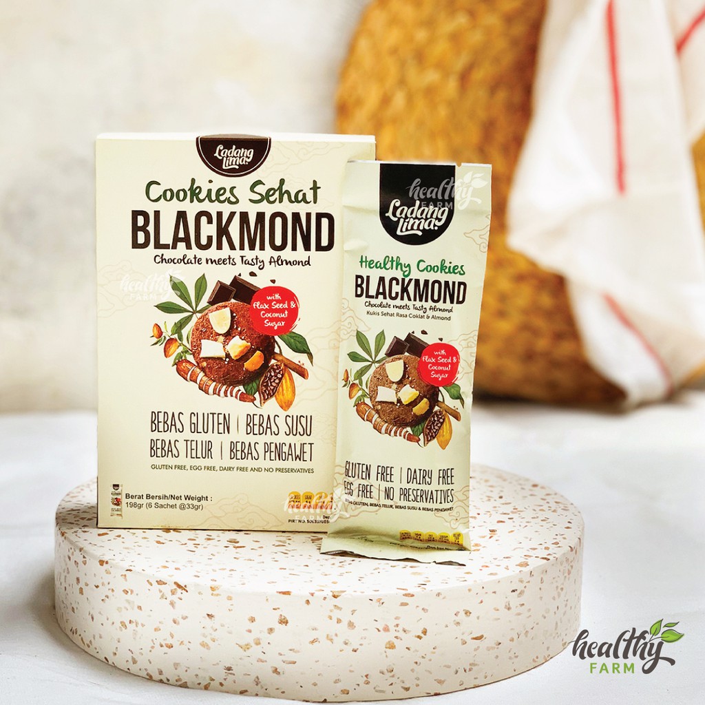 Jual Ladang Lima Blackmond Cookies Sehat Gluten Free 33g (Sachet ...